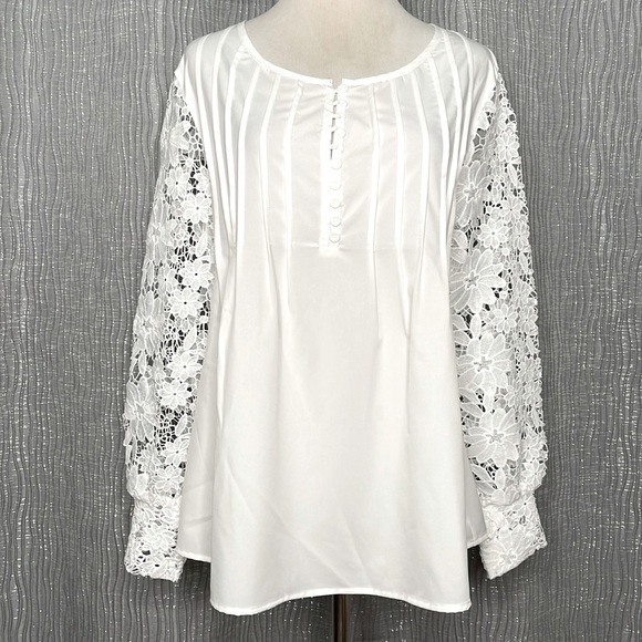 Tops | Pintuck Lace Blouse | Poshmark